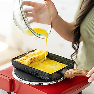Oleex Tamagoyaki Pan Set – Japanese Omelette Pan with Kitchen Cooking Tools Like Musubi Mold, Spatula & Other Omelet Accessories – Multifunctional PFOA-Free Nonstick Square Frying Pan – 5 x 7 Inches