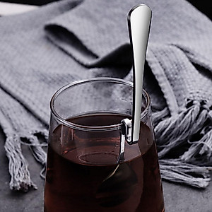 OSALADI 4pcs Espresso Spoon Stainless Steel Jam Honey Spoon Coffee Stir Spoon Milk Mixing Spoons Teaspoon Hanging Cup Dessert Tea Stirring Spoons with Curved Handle