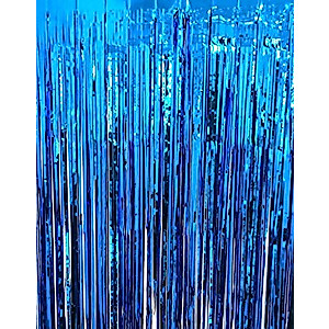 Blue Birthday Decorations Backdrop Curtains for Birthday Backdrop Party Decorations, Fringe Backdrop, Blue Backdrop, Photo Booth Backdrops, Streamers Birthday Decorations, Blue Party Decorations Boys