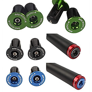 1 Pair Aluminum Bike Handlebar End Plugs, Expanding Locking Bar End Caps for Road Bike Mountain Bike MTB BMX Fixie, Bar End for Handlebar Grip (Rainbow)