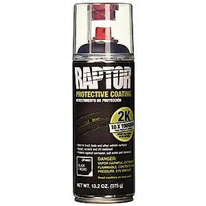 RAPTOR Black UP4883 Bedliner 13.02 Oz 2K Aerosol, 7d-3 Cubic_Meters, 400ml