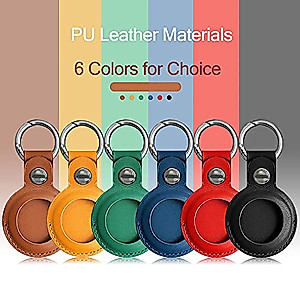 PU Leather Holder Compatible with AirTag Air Tag Case Cover Keychain Accessory Pet Dog Collar Compatible for Apple Finder Location Tracker Black & Brown