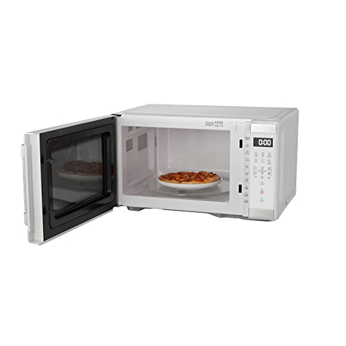 1.1 Cu. ft. 1000 W Mid Size Microwave Oven, 1000W, White Stainless Steel