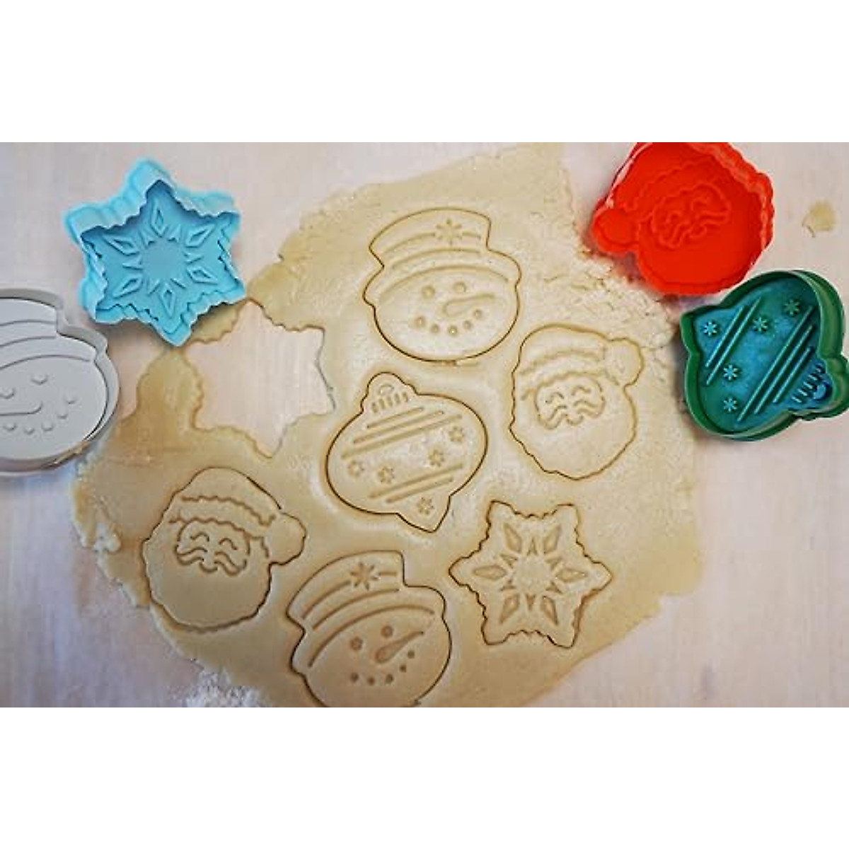 R&M International 0 Christmas 2" Pastry/Cookie/Fondant Stampers, Tree, Snowman, Gingerbread Boy, Ornament, 4-Piece Set