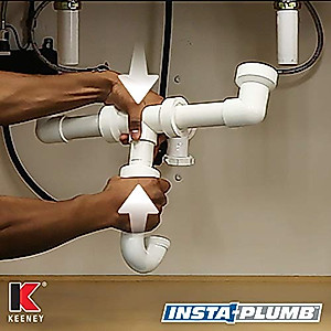 Plumb Pak 333QLK Push Fit Kitchen End Outlet Disposal Kit with P-Trap, White