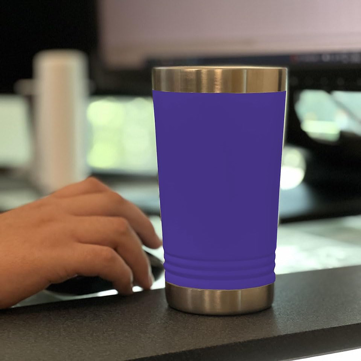 LaserGram 16oz Vacuum Insulated Pint Tumbler, CNA Certified Nurse Assistant, Personalized Engraving Included (Dark Purple)