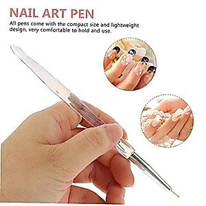 minkissy 9pcs Nail Pen Nail Airbrush Pinceles Para Uñas Acrilicas Lipstick Applicator Fine Brushes Nail Art Supplies Nail Art Brushes Nail Art Pen Manicure DIY Drawing Pen Nail Supplies UV