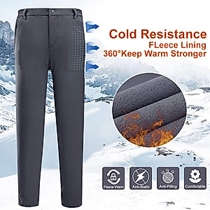 CAMELSPORTS Women Winter Outdoor Pants Waterproof Fleece Lined Warm Ski Snowboard Pants for Hiking Work Cycling Camping Gray