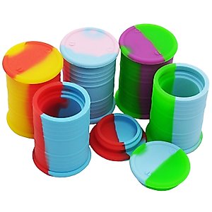 Vitakiwi 11ML Wax Barrel Silicone Concentrate Containers Non-stick Oil Jars (5)