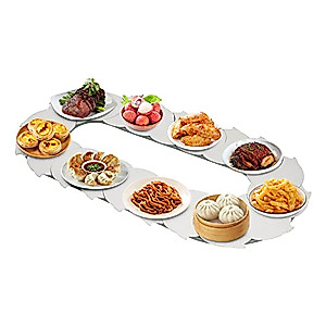 Rotating Food Turntable 3.28ft Adjustable Dining Table 360° Manual Swivel Food Serving Train Dining Table Turntable for Dining Room Party