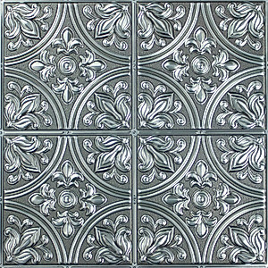 RoomMates TIL4624FLT StickTiles Silver Tin Peel and Stick Tile