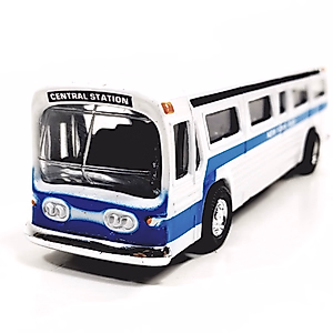 Showcast Classic New York City Central Station White Passenger Bus 6 Diecast Commercial Vehicle, Small