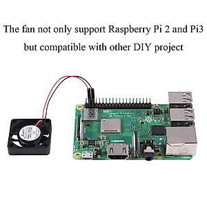 Aokin for Raspberry Pi Cooling Fan DC 5V/3.3V Brushless CPU Cooling Fan with Screws for Raspberry Pi 4 B, Pi 3 B+, Pi 3 B, Pi 2 B, Pi 1 B+, RetroFlag NESPI Case, etc, 1 Pack