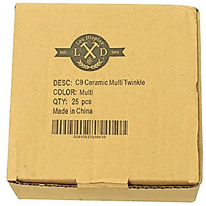 Multi-Color Christmas Lights Solid Color Ceramic Flashing Twinkle Bulbs C9 E17 Indoor Outdoor