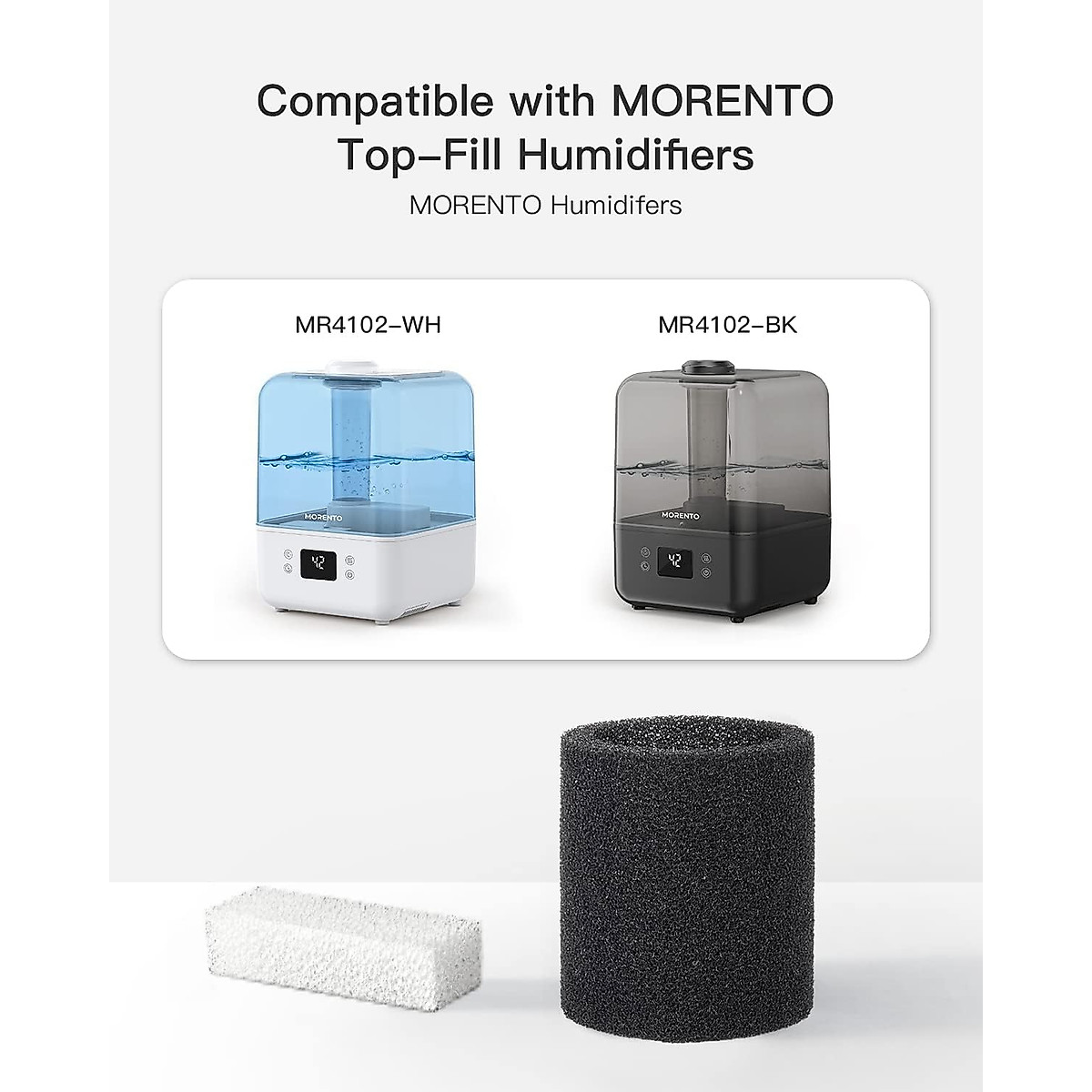 MORENTO Ultrasonic Cool Mist Humidifier Replacement Filters 10 Pack and Aroma Pads 10 Pack, Compatible with MR4102 and OYRGCIK Humidifiers