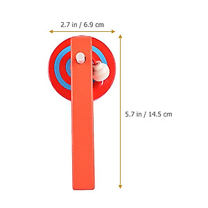 Kisangel 3Pcs Wooden Gyroscope Toy Wooden Top with Handle and Pull String Wire for Kids Toddlers Toys
