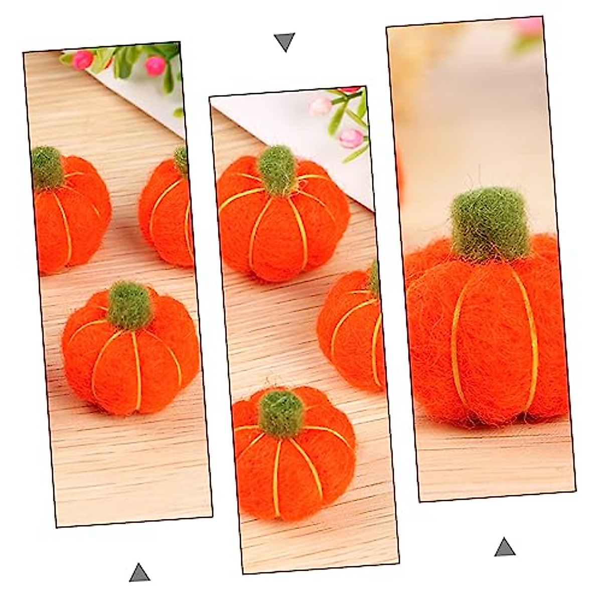 COHEALI 6 Pcs Pumpkin Wool Felt Christmas Decor Mini Wreath Artificial Flower Garland Nativity Craft Needle Felt Pumpkin Handmade Wool Felt Kit Orange Self Made Ornament Balloons Garland