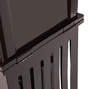 DYRABREST 10 Gallon Outdoor Trash Can Brown Commercial Garbage with Locking Lid & Ashtray, Waterproof Garbage Can Heavy Duty Industrial Garage Waste Container for Patio, Backyard, Deck