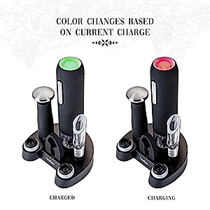 Ivation Wine Gift Set, Includes Electric Wine Bottle Opener, Wine Aerator, Vacuum Wine Preserver, 2 Bottle Stoppers, Foil Cutter & Charging Base