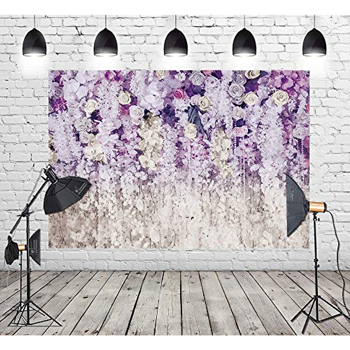 2.2x1.5m Photography Backdrops Purple Flowers Curtain Wedding Backdrop Bridal Shower Spiral Decorations Floral 3D Backdrop Table Dessert Decor Photoshooting Background XT-6708