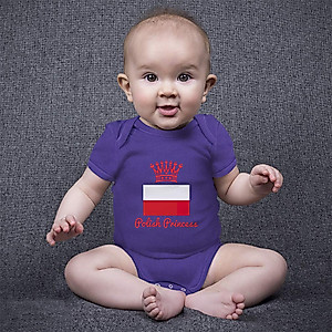 Cute Rascals Custom Boy & Girl Baby Bodysuit Polish Princess Crown Funny Cotton Baby Clothes Lavender Design Only 12 Months