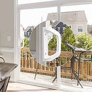 EASILOK Sliding Door Lock Patio Door Handle Set with Mortise Lock Sliding Glass Door Lock Replacement Convertible Fits Door Thickness from 1-1/2" to 2-4/25",3-15/16''Screw Hole Spacing