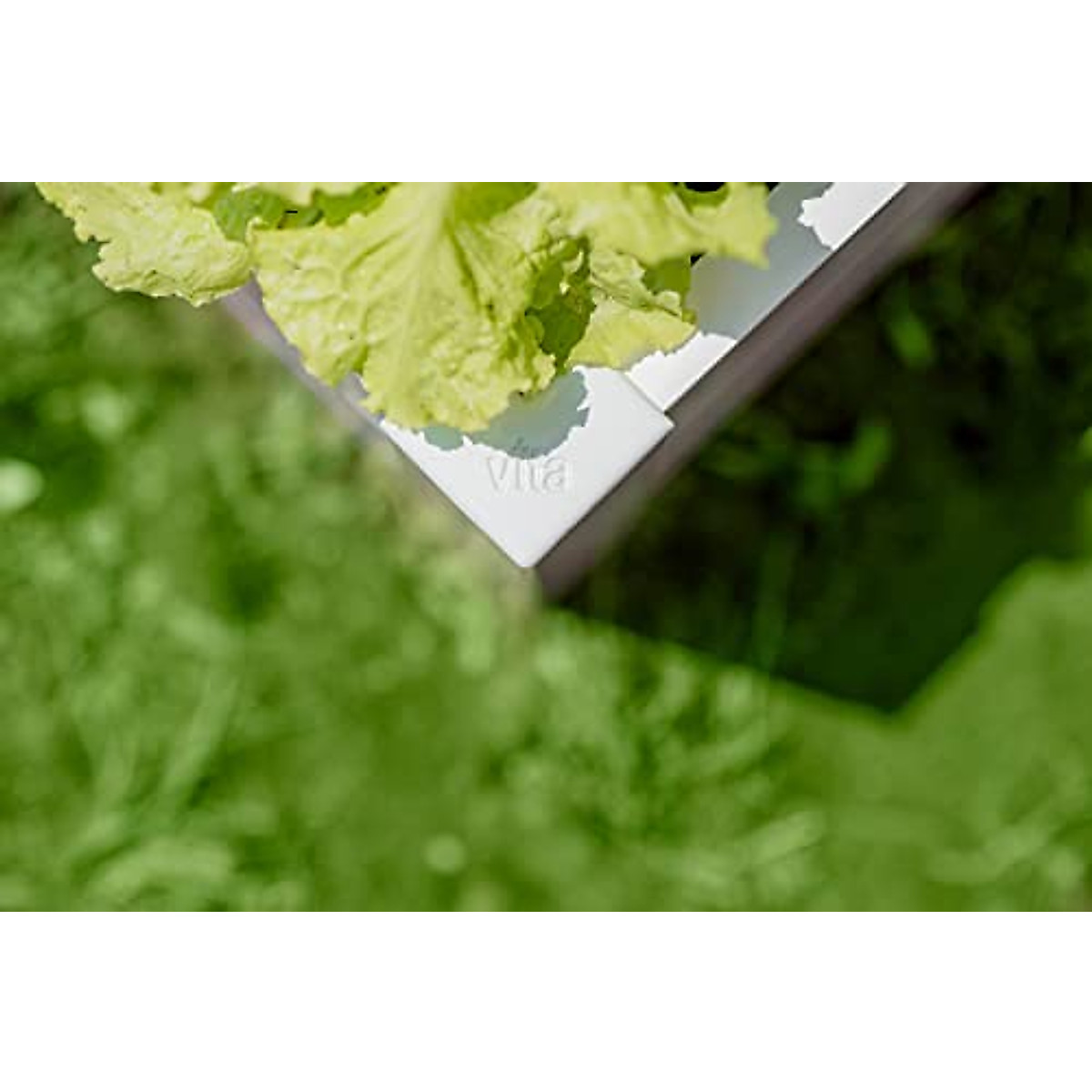 Vita Classic 33 inch x 33 inch Tiered Cascading Keyhole Garden with Composting Basket, White Vinyl, PVC, BPA and Pthalate Free, VT17109