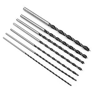 NUZAMAS 300mm Extra Long Twist Drill Bits, Set of 7 Hardened High Carbon Steel Tools 4-10mm for Wood Hole Cutter Drilling