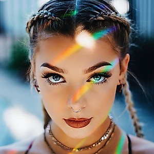 Jstyle 8 Pcs 16G 316L Surgical Steel Gold Nose Rings Hoops Septum Rings Lip Rings Hypoallergenic Nose Clicker Ring Tragus Helix Cartilage Daith Rook Sleeper Earring Body Piercing Jewerly for Women Men