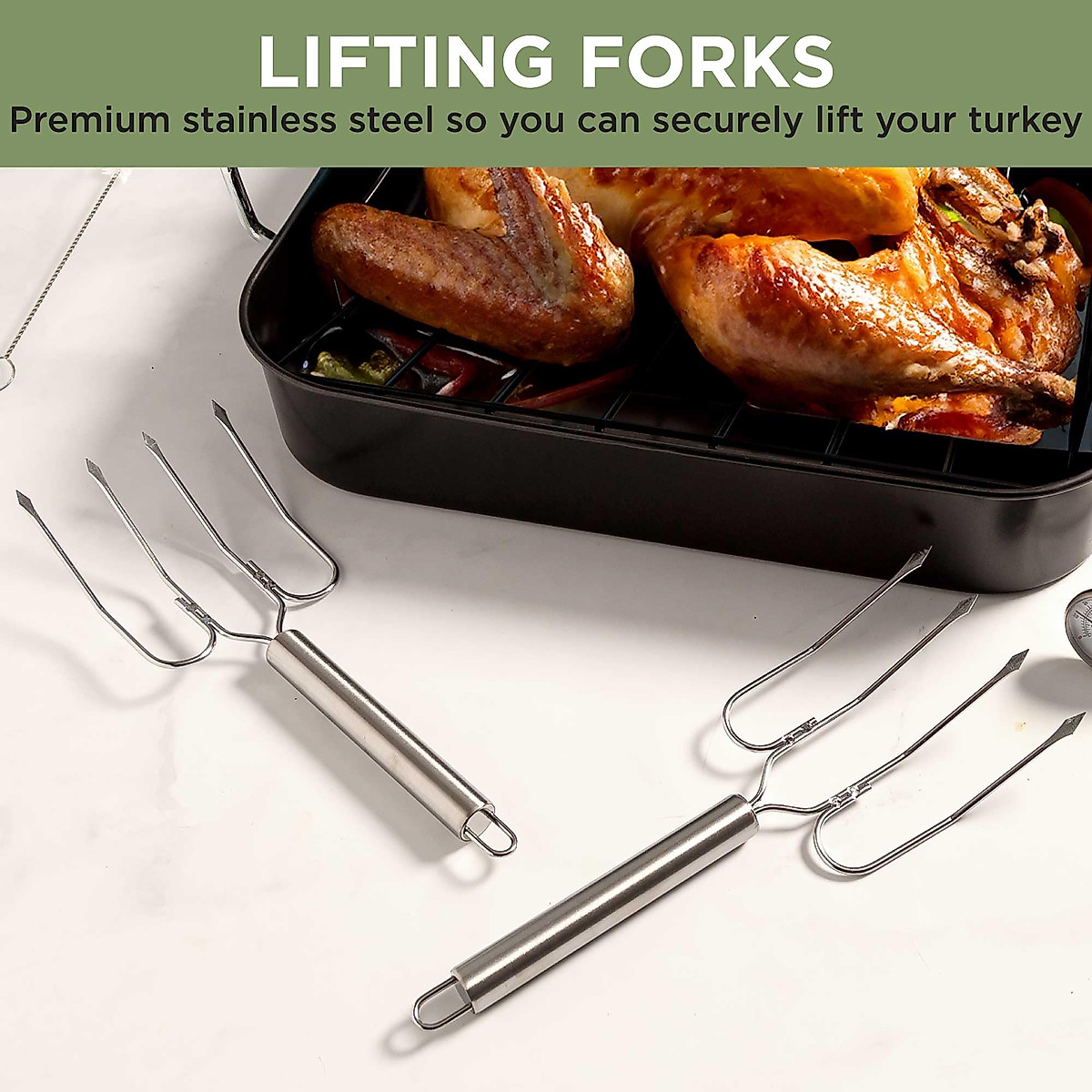 Ecolution Turkey Roasting Gadget Set, Standard, Stainless Steel