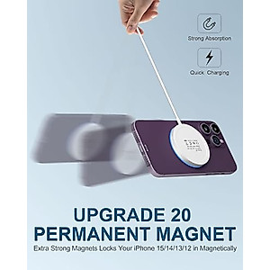 2 Pack Fast 15W Wireless Charger for iPhone and AirPods - Magnetic Apple MagSafe Compatible Charging Pad and 5ft Dual Port Cable