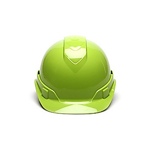 Pyramex HP44131V Ridgeline Cap Style Hard Hat with 4-Point Vented Ratchet, Hi-Vis Green by Pyramex Safety