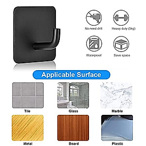 Adhesive Towel Hooks, ZUIMENG 4 Pack Self Adhesive Stainless Steel Utility Wall Hooks for Towel, Keys, Loofah, Robe, Coat