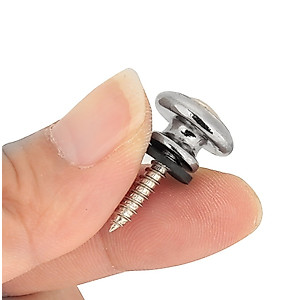 Tbest 10Pcs Mushrooms Head Guitar Strap Buttons Strap Locks Metal End Pin with Screw for Ukulele Electric Bass Silver, Black, Gold(Silver)
