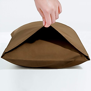 NTBAY Egyptian Cotton Queen Pillowcases - Set of 2, 500 Thread Count Cotton Pillowcases - Soft and Breathable Envelope Closure Pillow Cases - 20x30 Pillow Covers for Bed, Brown