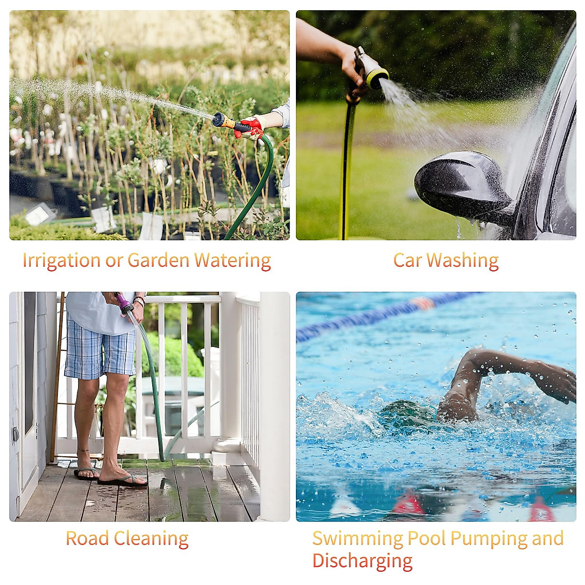 Socpuro Small Submersible Pump DC 12V 300W Portable Water Sump Pump for Pond Pumping, Pool Draining, Garden Irrigation