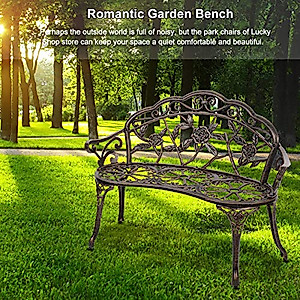 TTY Store Patio Garden Bench Park Bench Loveseats for Outdoor Porch, Patio, Lawn, Balcony, Backyard and Indoor Metal Material Bench