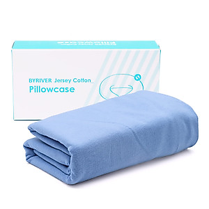 BYRIVER Light and Dark Blue Color Jersey Cotton Pillowcase Cover Body Pillow Pregnancy Pillow(L)