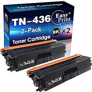 (2-Pack, Black) Compatible TN436BK TN-436BK Toner Cartridge TN-436 Used for Brother HL-L8260CDW HL-L8360CDW MFC-L8900CDW MFC-L8610CDW Printer, Sold by EasyPrint