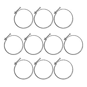 POWERTEC 70261 4 Inch Double Wire Hose Clamp with bolt, Adjustable Hose Clamps for Dust Collector, Dust Collection Hose and Dryer Vent Hose, Pipe Clamp, Worm Gear Clamp, 10 pack (Color May Vary)
