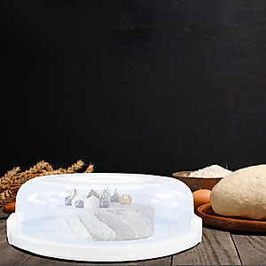 ATRDTO 12inch Portable Pie Carrier with Lid and Cupcake Muffin Tart Cookie Keeper Food, for Wedding Party Baby Shower Party Christmas (White)