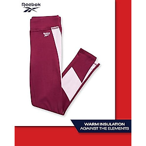 Reebok Girls' Sweatsuit Set - 2 Piece Hoodie Sweatshirt and Leggings - Youth Clothing Set for Girls (7-12), Size 8, Frost Berry