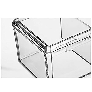 Tea Bag Holder Kitchen Pantry Cabinet Countertop Organizer Storage Bin Box with Cover for Coffee, Tea, Sugar Packets, Sweeteners, Creamers, Drink Pods, Packets(Acrylic/3 Grids)