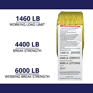 8 Pack E-Track Ratchet Straps 2" x15' 4400LB Tie Down