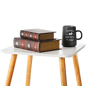 yarlung Small Side Table Wooden White End Table, Modern Bedside Table Square Accent Table Nightstand for Small Space, Living Room, Bedroom, Office, Easy Assembly, 15.75 x 15.75 x 16.5 Inches