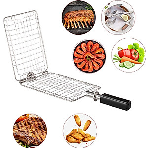 R.W.FLAME Infrared Propane Gas Grill Tabletop, Stainless Steel Small Barbecue Grill, Compact BBQ Grill with Probe, Foldable Dustproof Panel, Grilling Basket, Temperature Control,Less Smoke