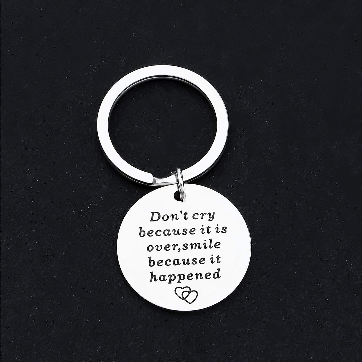 Gzrlyf New Beginning Gifts Keychain Inspirational Gifts Retirement Gifts Don't Cry Because It is Over Smile Because It Happened (Keychain)