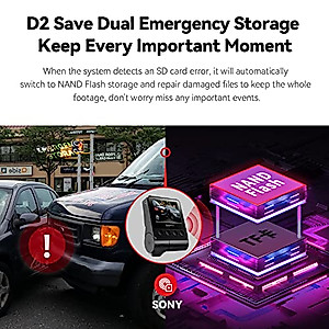 DDPAI Dash Cam Front and Rear 4K, Cam Car Camera with 2160P Front +1080P Rear, Built-in WiFi GPS, Dual Dash Camera for Cars, Night Vision,Parking Monitor,Support 128GB max, Z50