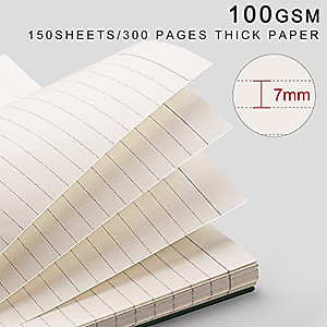 EMSHOI A4 Spiral Notebook College Ruled Lined Journal, 11.2" X 8.27", 300 Pages/150 Sheets, Easy Tear Perforated Pages, 100gsm Thick Paper, Waterproof Softcover, for School Work Writing-Green