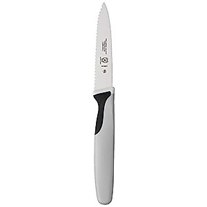 Mercer Culinary M19903 Millennia Black Handle, 3-Inch Slim Serrated Paring Knives (3-Pack), Paring Knife